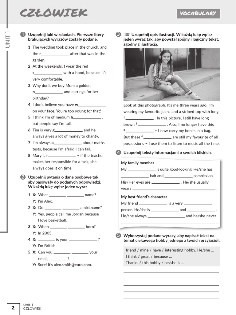 Vocabulary: Unit 1 Człowiek | PDF | Home | Decorative Arts