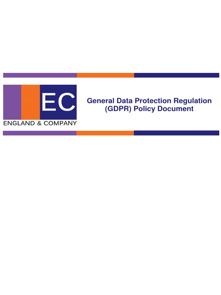 GDPR Policy Document | PDF | Information Privacy | Computing