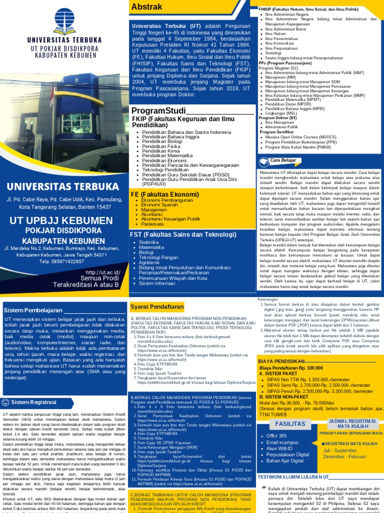 Brosur UT Kebumen | PDF
