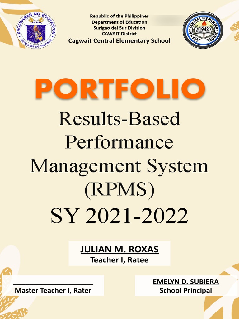 Portfolio: Results-Based Performance Management System (RPMS) | PDF | Teaching Method | Learning