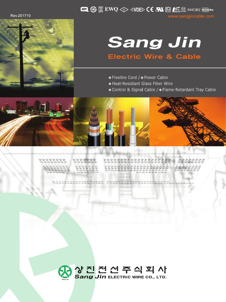 Sang Jin Electric Wire & Cable Catalogue | PDF | Electrical Conductor ...