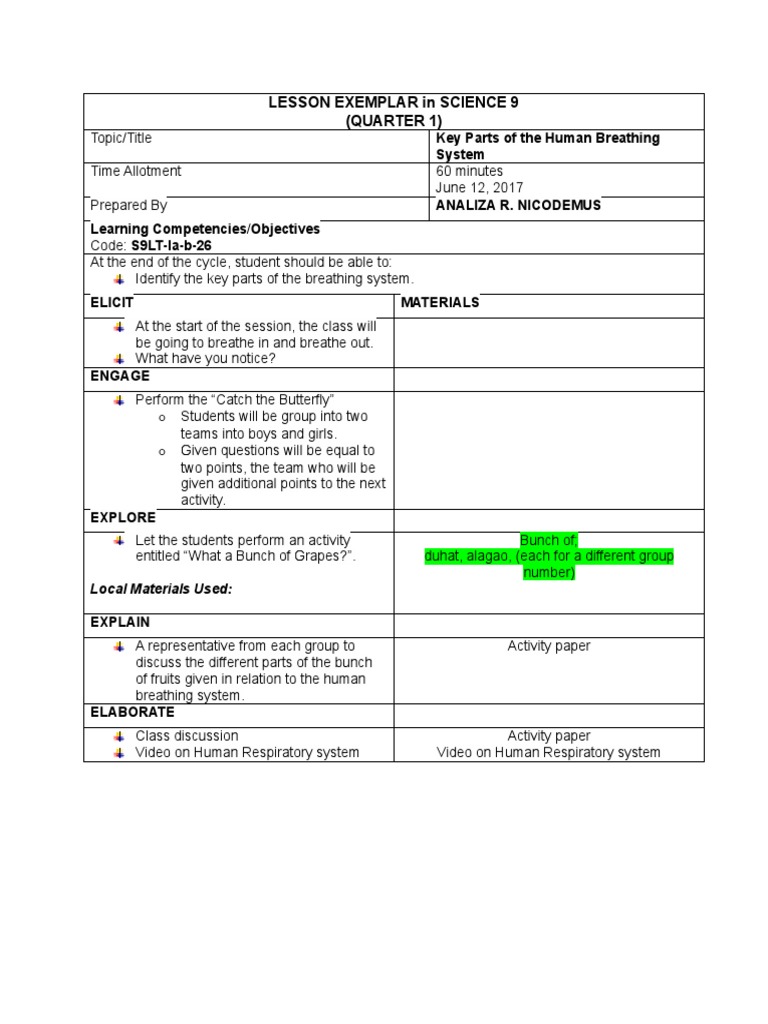SAMPLE_LESSON-EXEMPLAR-in-SCIENCE-9 | PDF