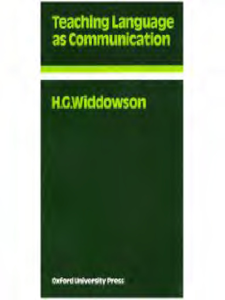 Teaching Language As Communication Widdowson | PDF