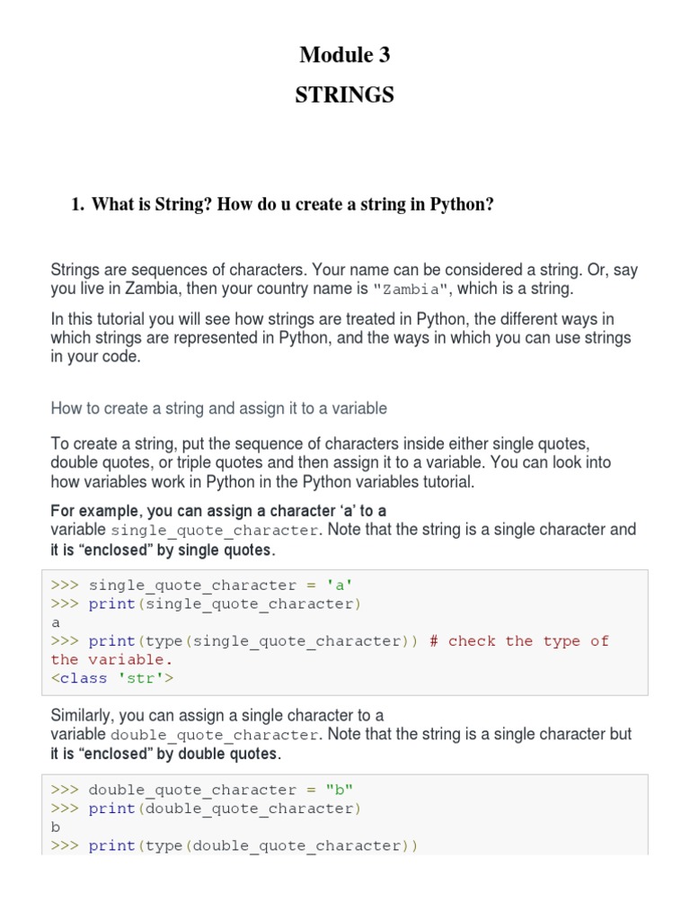 Module 3 Strings Solutions | PDF | Array Data Type | String (Computer ...