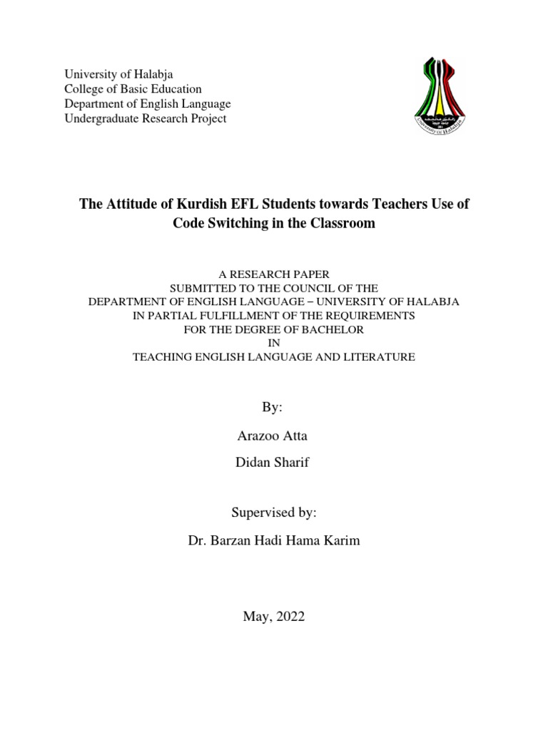 Reaserch Paper On Code Switching | PDF | Second Language | English As A ...