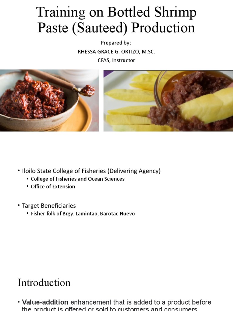 Bottled Shrimp Paste Training | PDF | Home | Cuisine