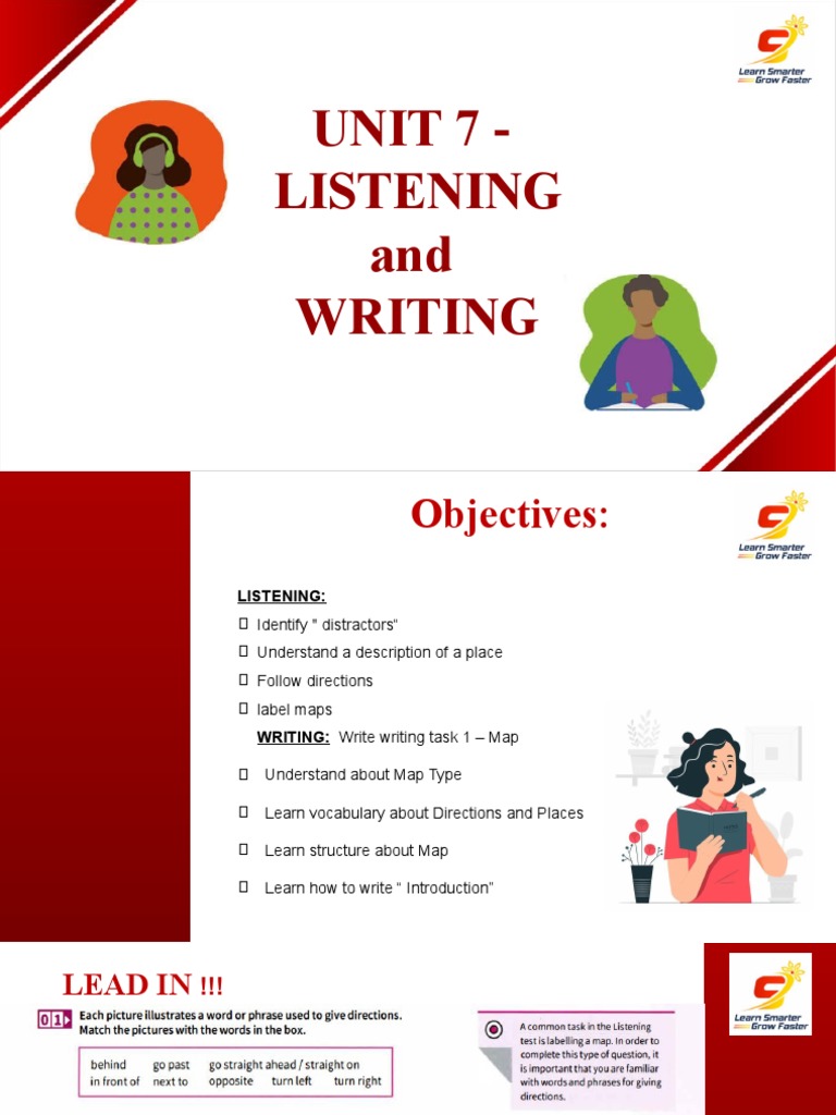 Listening and Writing: Map Skills Guide | PDF | Syntax | Grammar