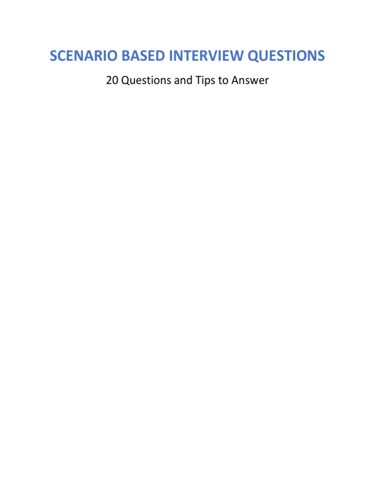 Scenario Interview Questions Guide | PDF | Cognition | Cognitive Science