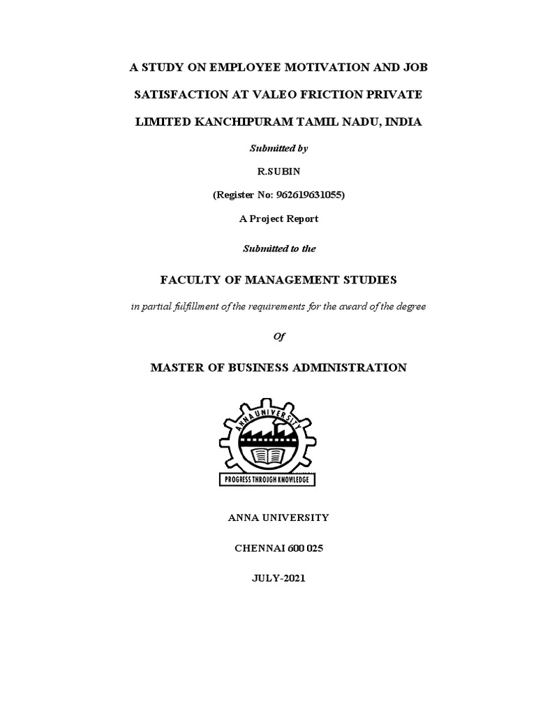 Mba Project | PDF | Self Efficacy | Leadership