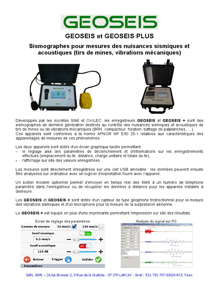 Documentation Technique GEOSEIS Et GEOSEIS PLUS - 2020 | PDF | USB ...