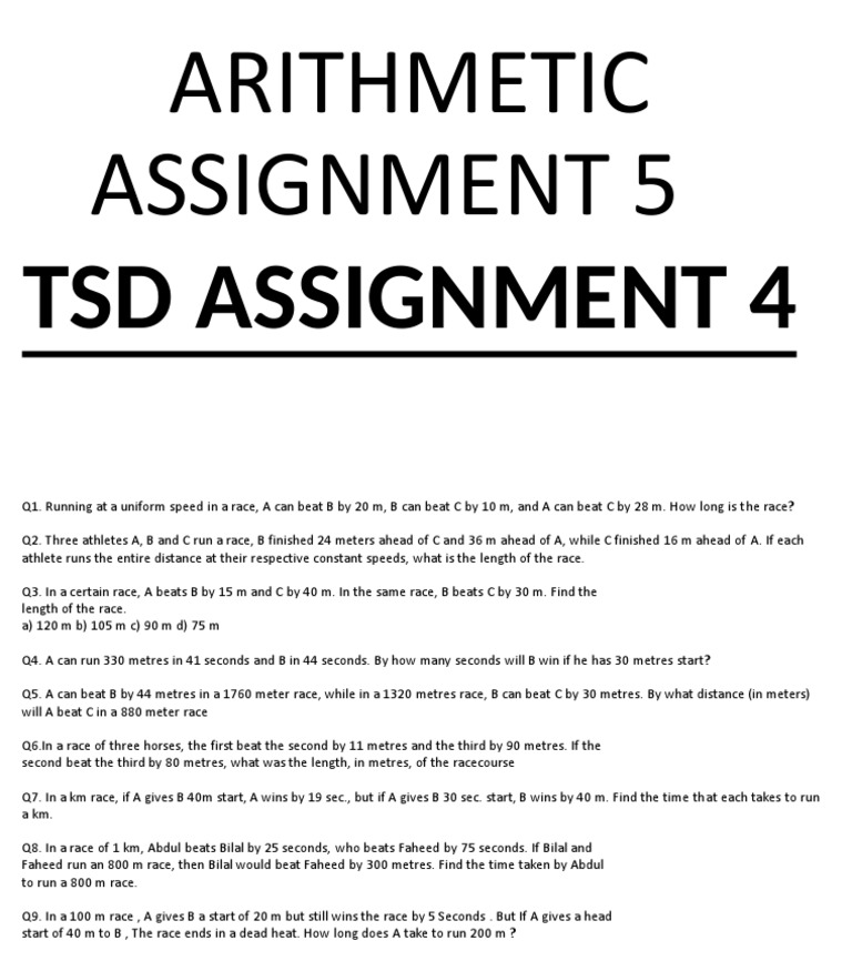 Arithmetic Assignment 5 | PDF