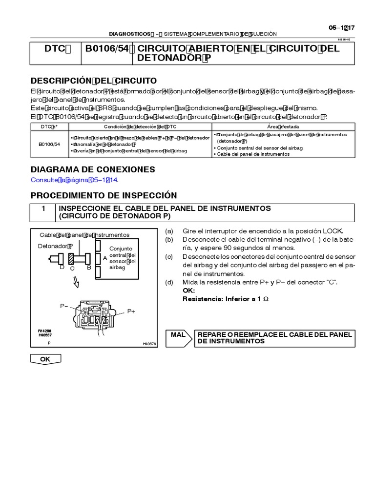 Diagnóstico DTC B0106 en Airbags Toyota | PDF | Airbag | Bienes ...