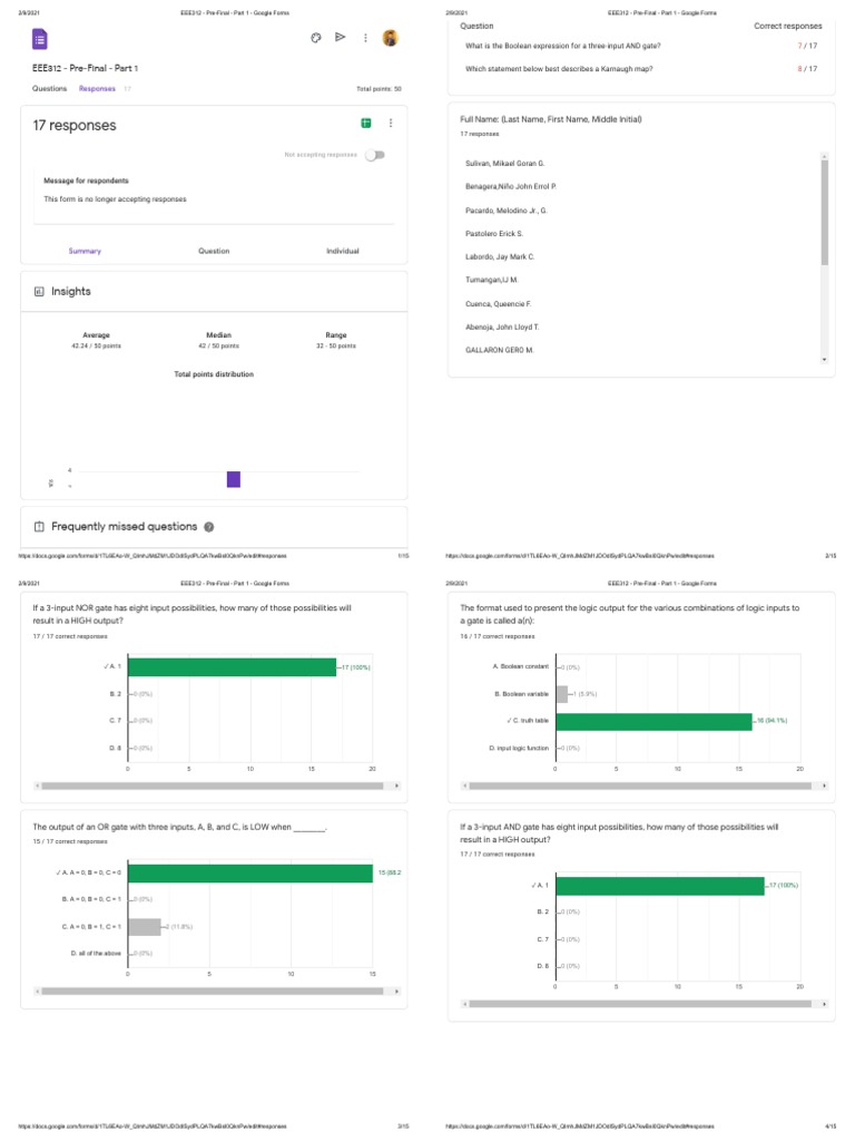 EEE312 - Pre-Final - Part 1 - Google Forms | PDF | Logic Gate ...