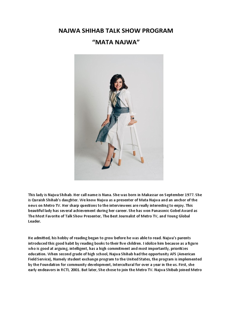Najwa Shihab Talk Show Program "Mata Najwa" | PDF
