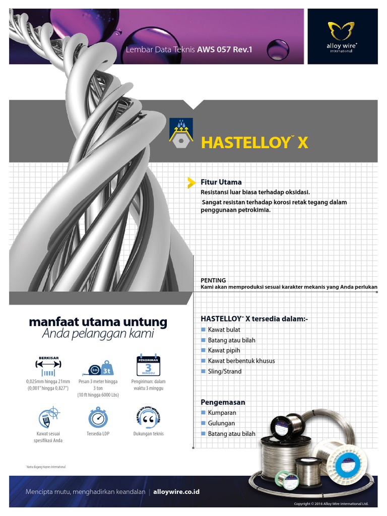 AW Tech Datasheet HASTELLOY X Indo | PDF