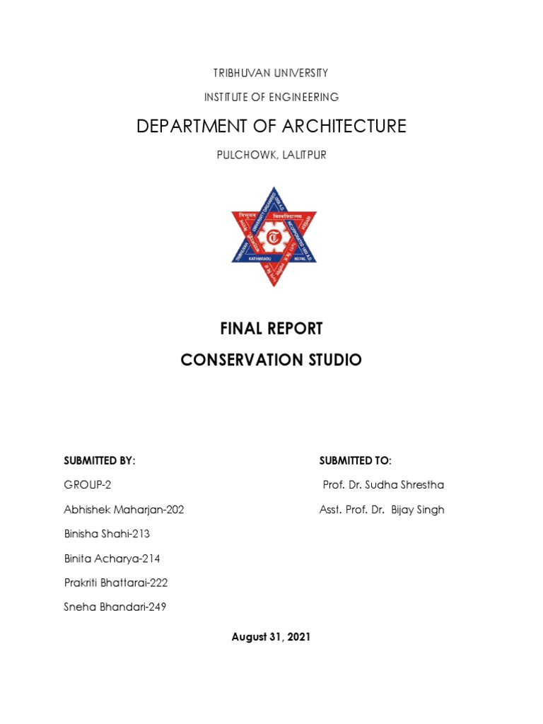 Department of Architecture: Final Report Conservation Studio | PDF