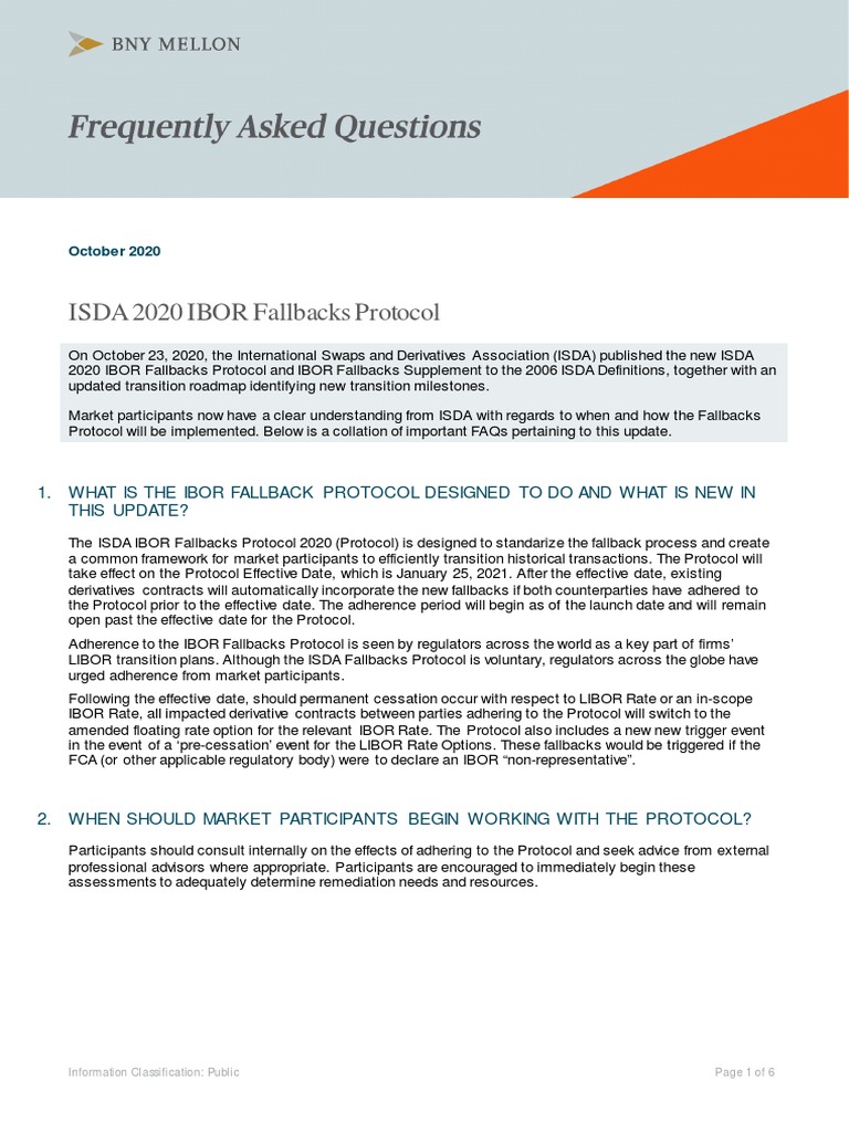 ISDA 2020 IBOR Fallbacks Protocol: October 2020 | PDF | Derivative ...