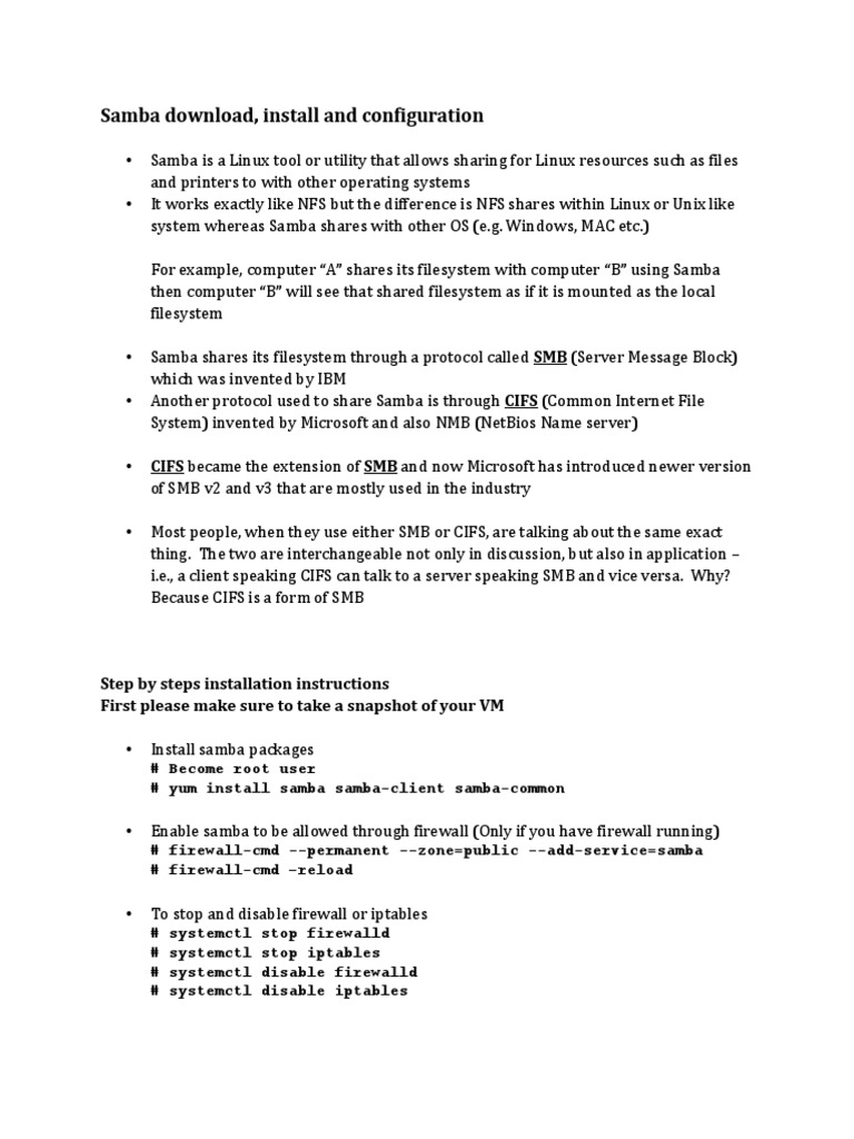 Samba Download, Install and Configuration | PDF | Software Development | Information Age