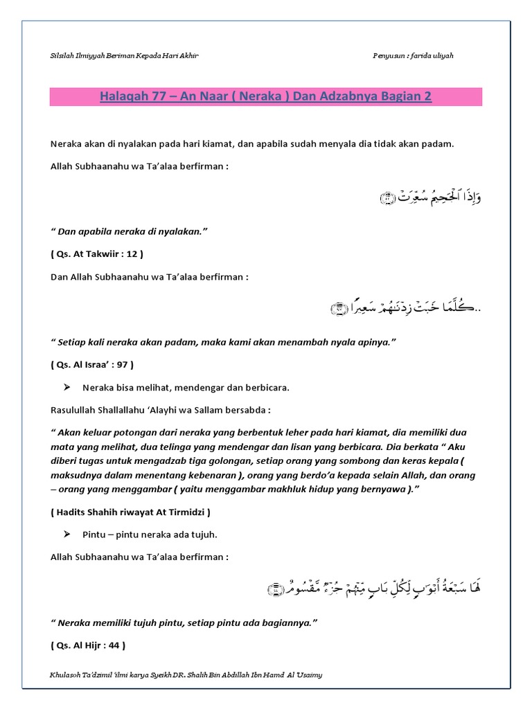 H77 Neraka Dan Azab Bag 2 | PDF | Agama & Spiritualitas