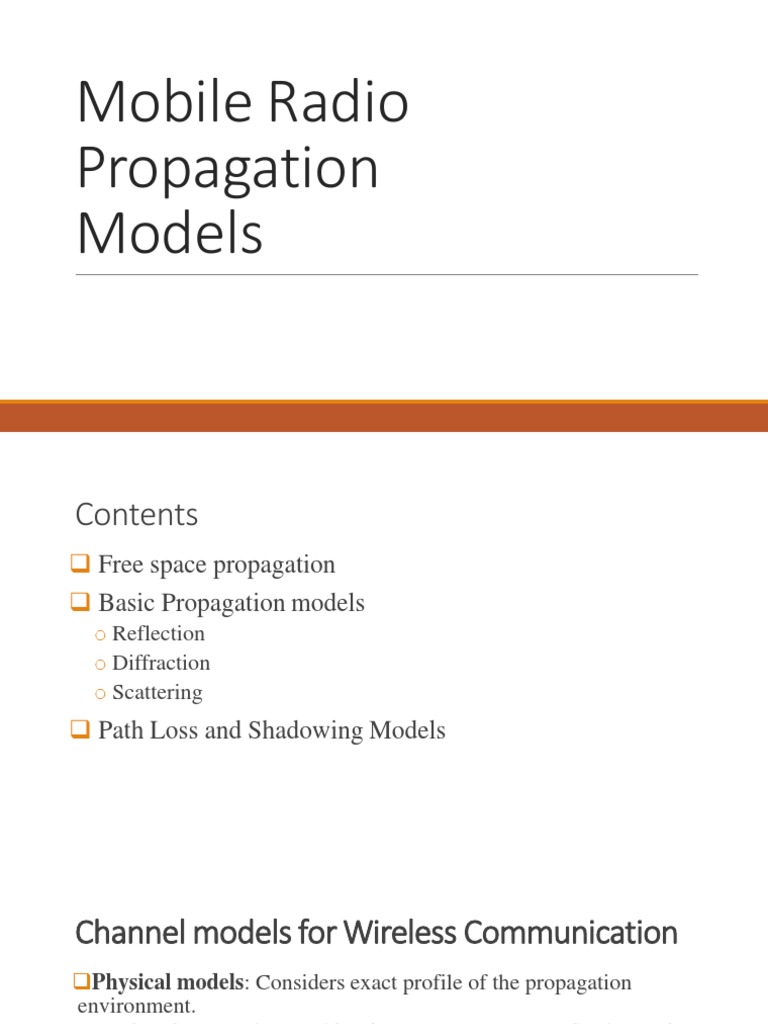 Mobile Radio Propagation Models Overview | PDF | Radio Propagation ...