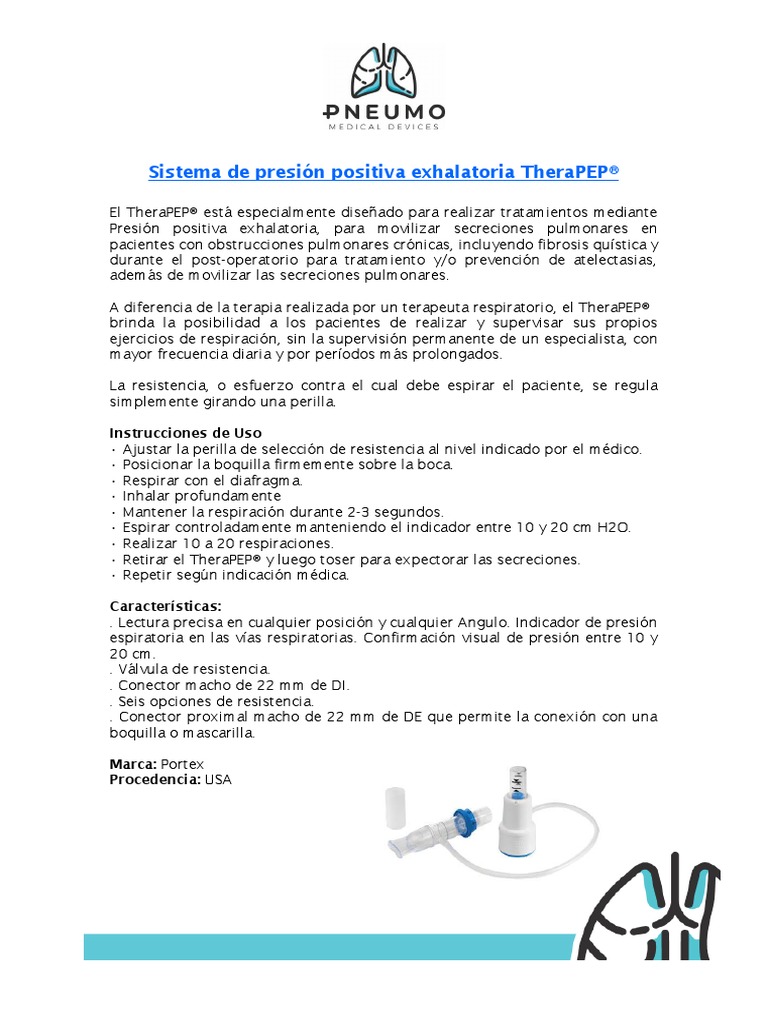 Dispositivo de Presión Positiva Exhalatoria TheraPEP | PDF