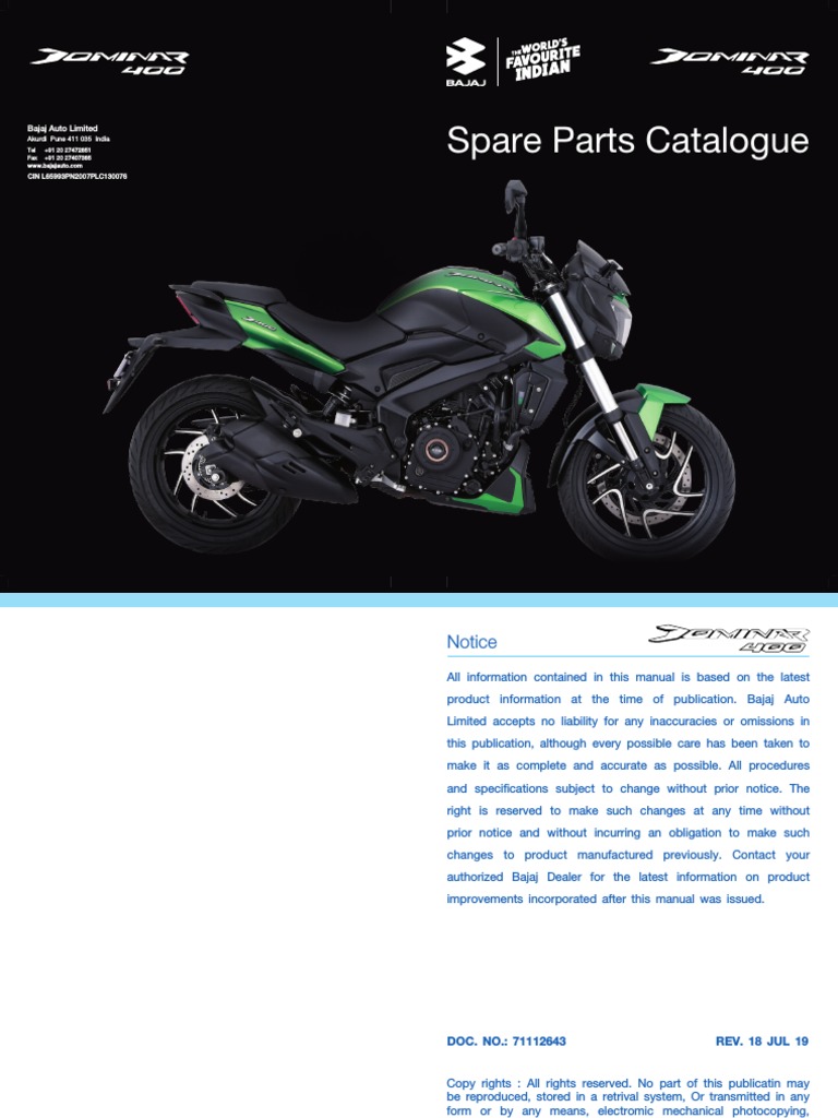 Spare Parts Catalogue: Bajaj Auto Limited | PDF | Brake | Vehicles