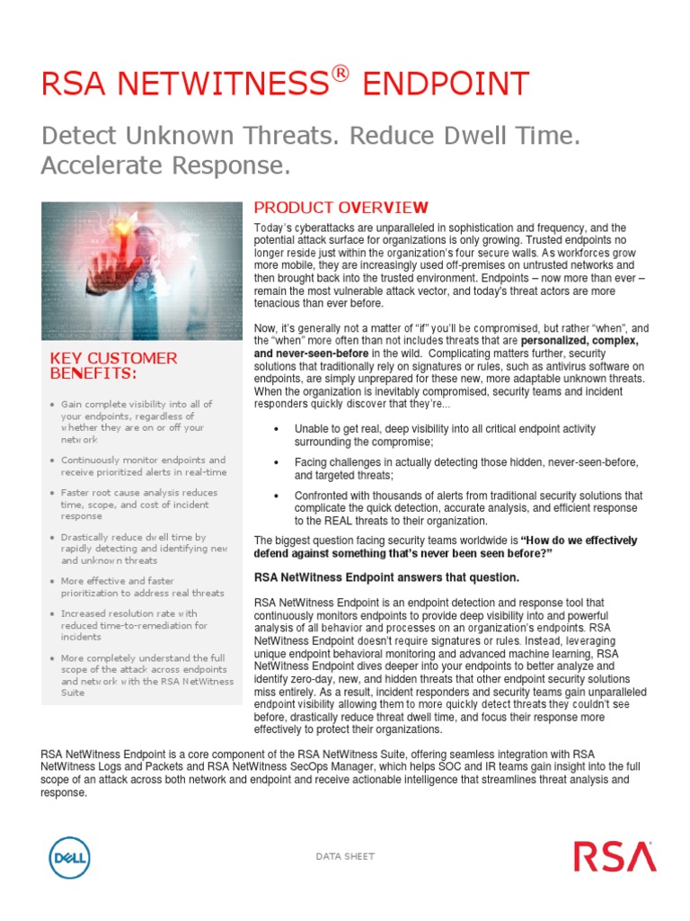 Rsa Netwitness Endpoint: Detect Unknown Threats. Reduce Dwell Time ...