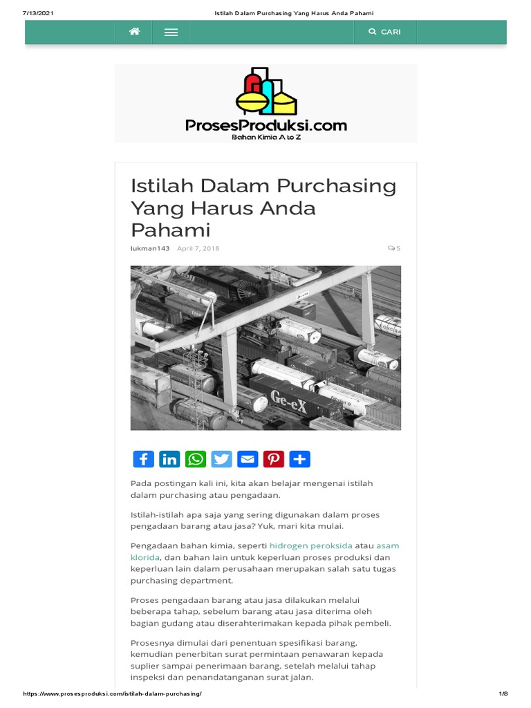 Istilah Penting dalam Purchasing dan Pengadaan | PDF