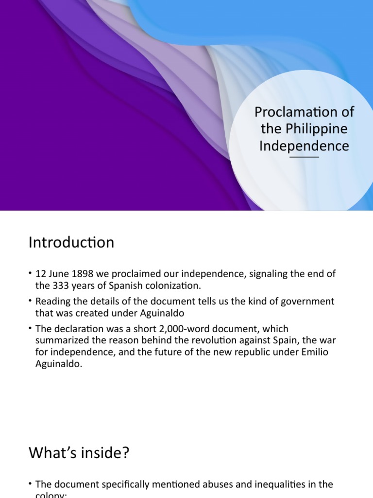 GUIDE 6 - Proclamation of The Philippine Independence | PDF | Philippines