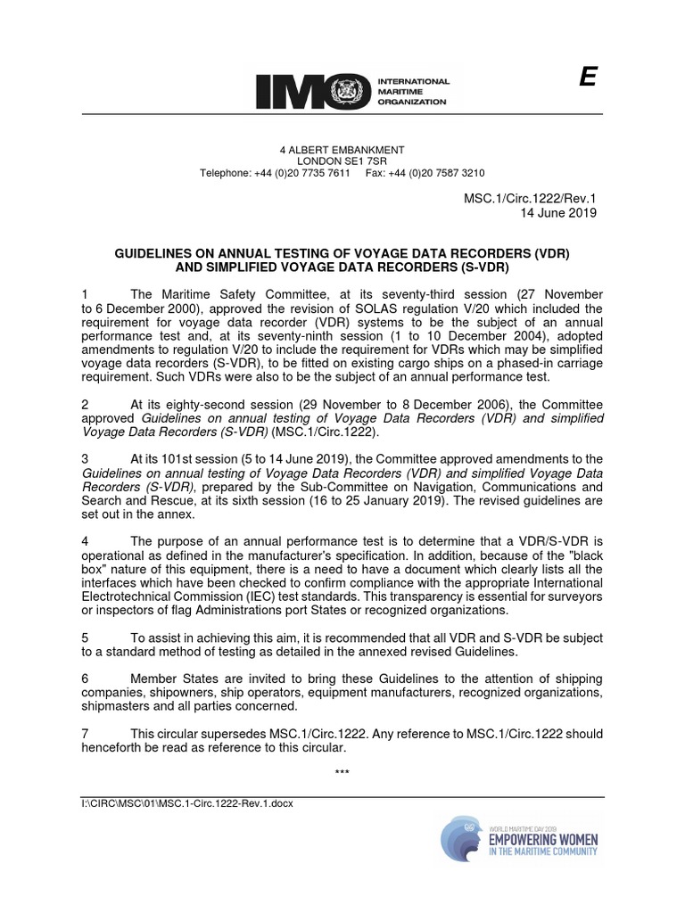 Annual VDR Testing Guidelines | PDF | Ships | Radar