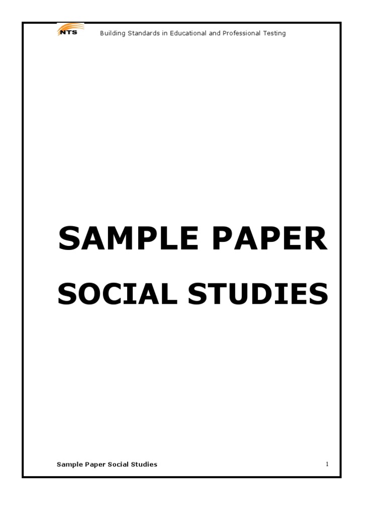 Sample Paper Social Studies | PDF | Humanities | Science