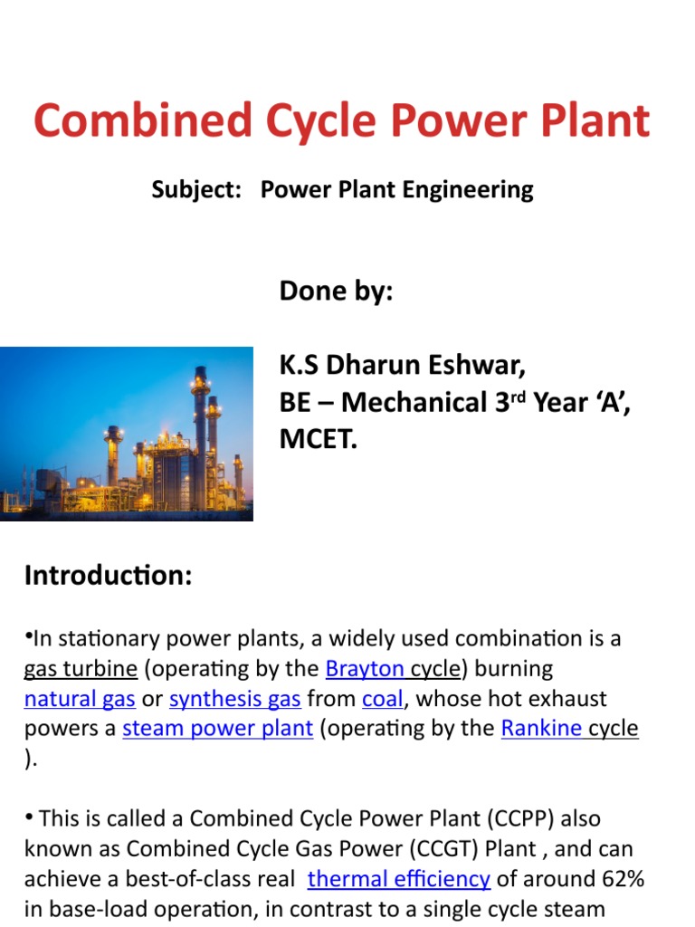 Combined Cycle Power Plant | PDF | Gas Turbine | Physical Quantities