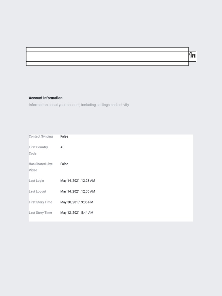 Account Information | PDF | Games & Activities