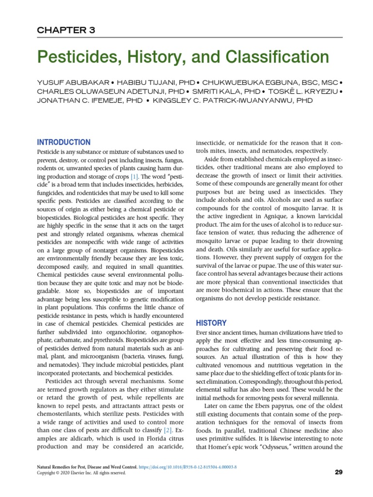 Pesticides, History, and Classi Fication | PDF | Pesticide | Pest ...