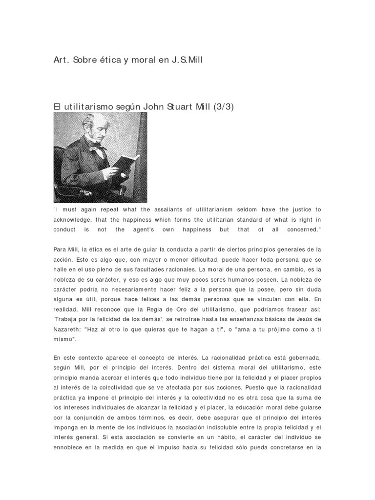 2.4.5. La Ética de Mill | PDF | Utilitarismo | John Stuart Mill