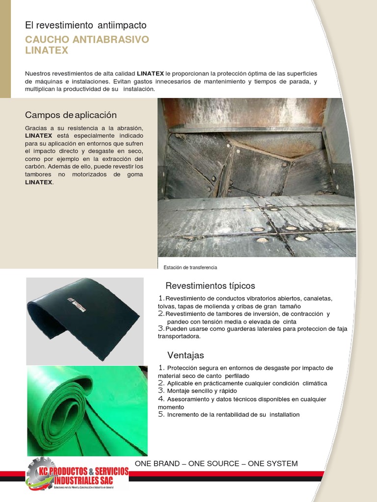 Hoja Tecnica Linatex 50.55 KC Prosein Sac | PDF | Caucho natural | Sustancias químicas