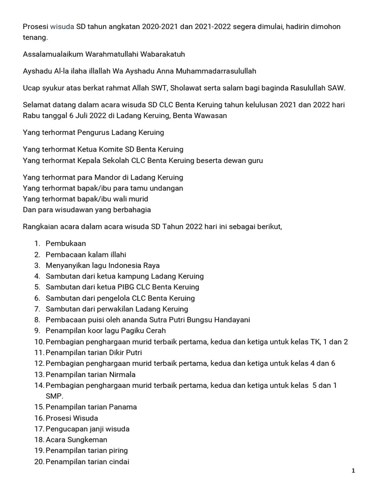 Prosesi Wisuda | PDF