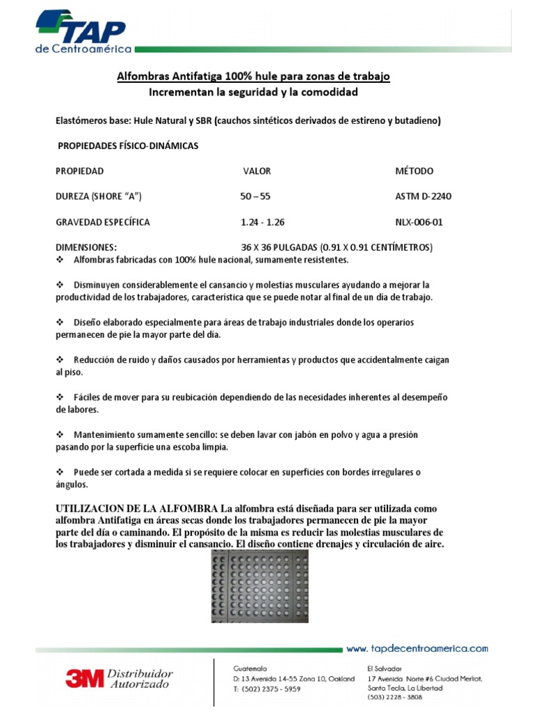 Ficha Tecnica Alf. Antifatiga Interlocking Nacional | PDF