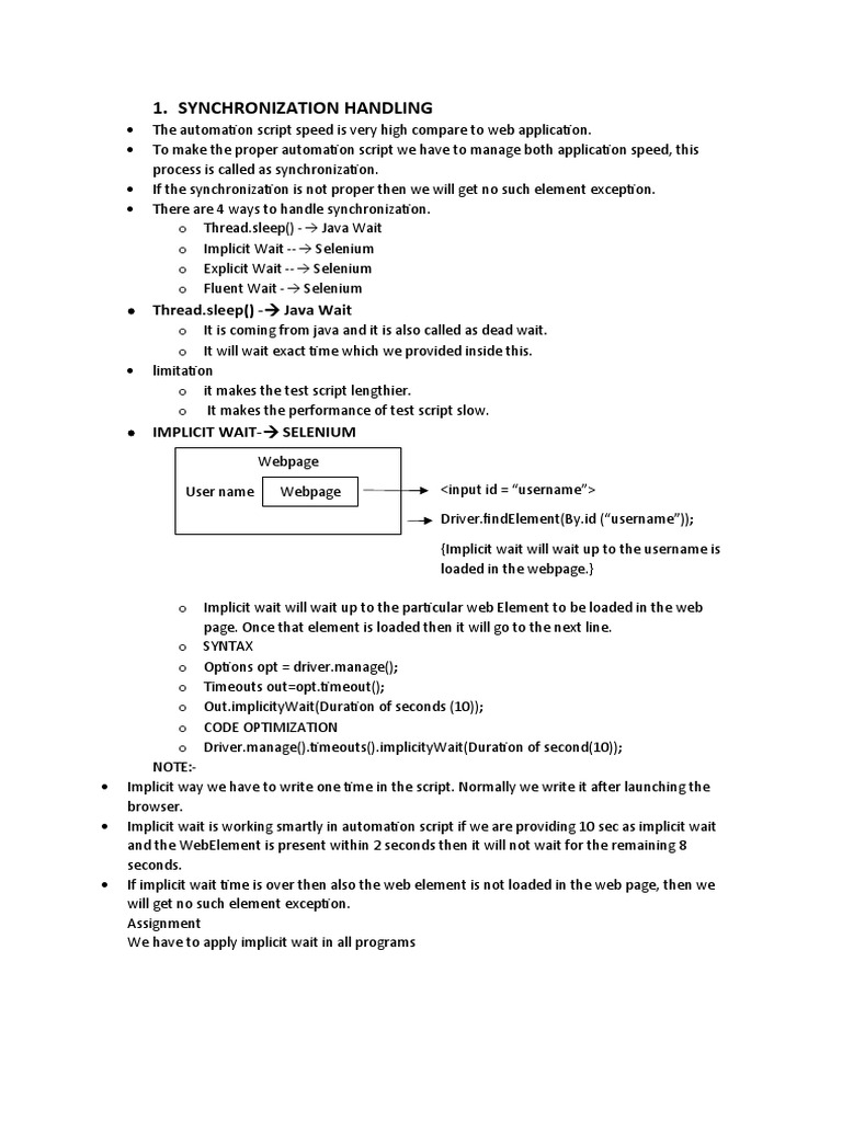 2.5 Synchronization Handling | PDF | Selenium (Software) | Scripting Language