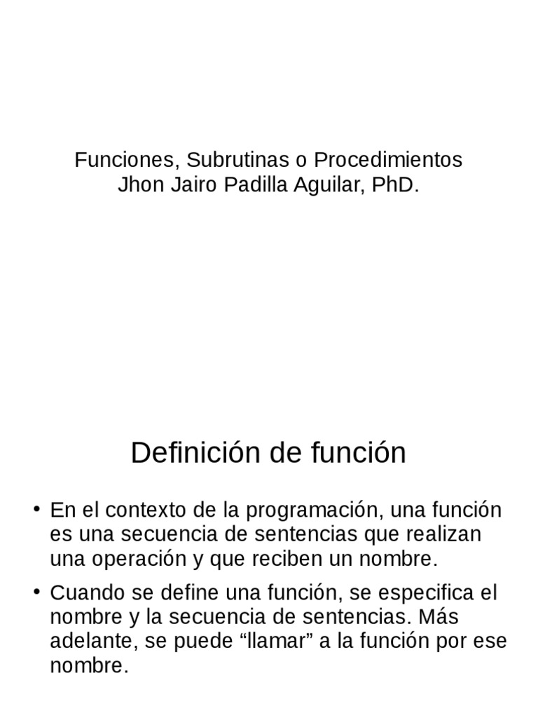 Funciones En Python Pdf Python Lenguaje De Programación Variable Informática
