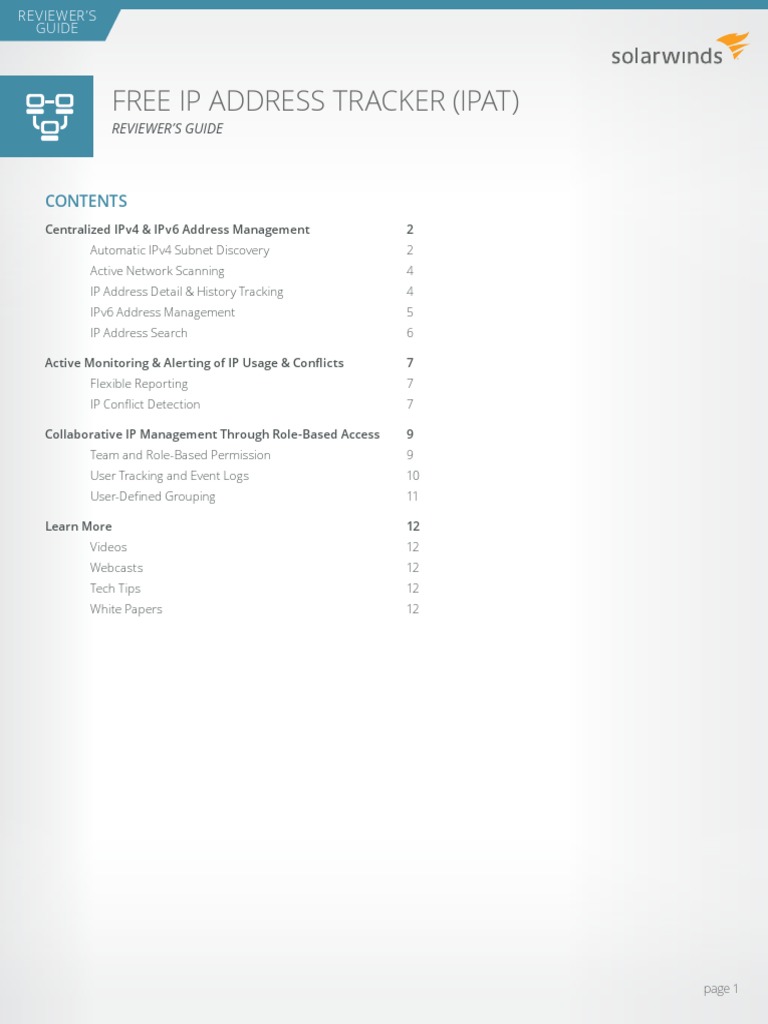 Free Ip Address Tracker (Ipat) : Reviewer'S Guide | Download Free PDF ...