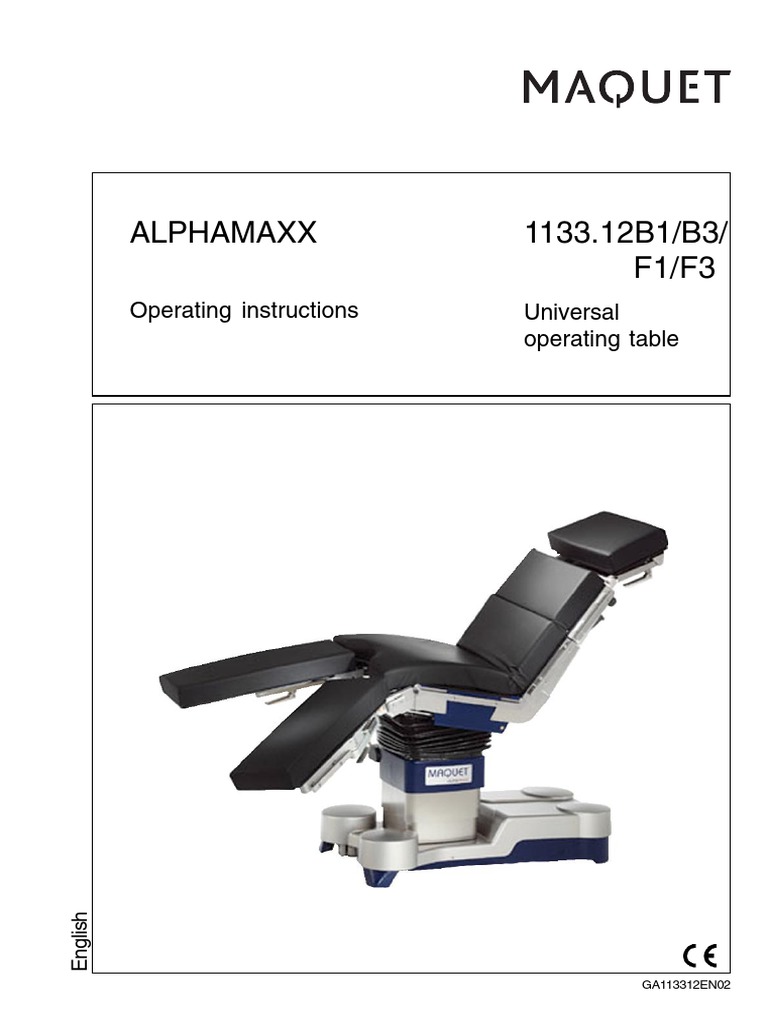 Maquet Alphamaxx 1133.12b1-b3-f1-f3 Operating Instructions | PDF ...