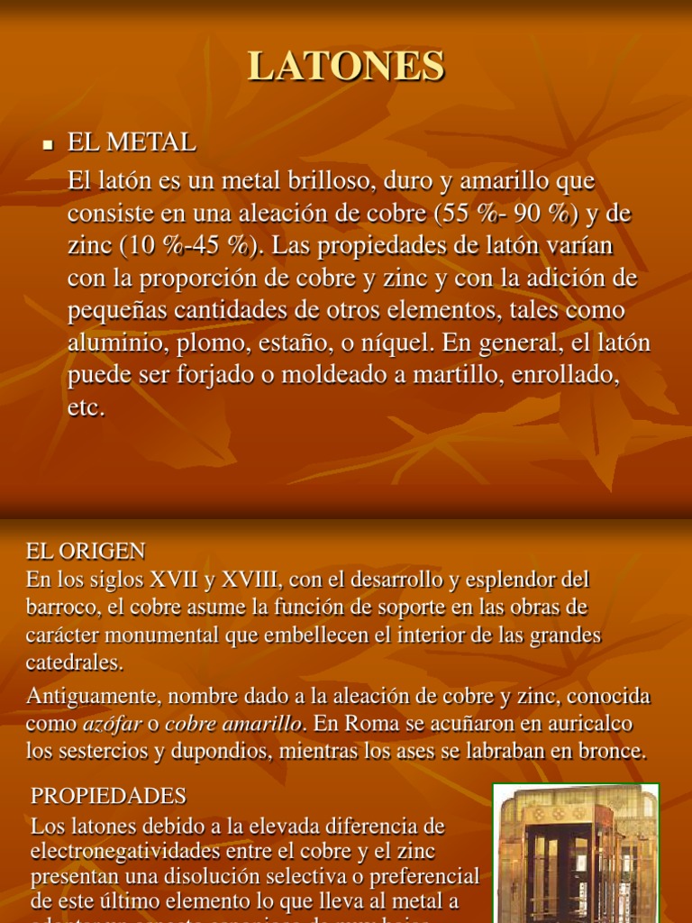 LATONES | PDF | Latón | Cobre