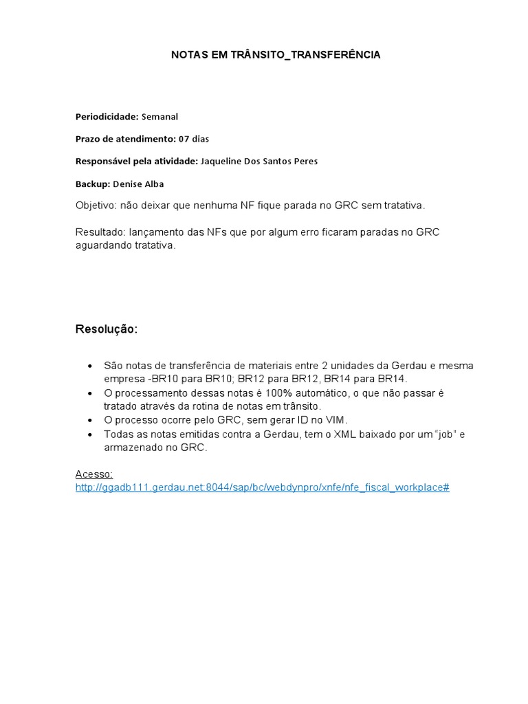 Manual Notas de Transferencia - em Transito | PDF | Programas | Informática