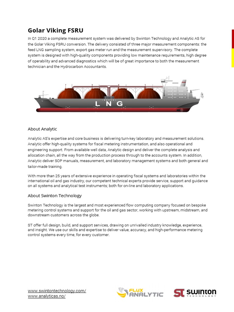 Golar Viking FSRU Measurement System | PDF | Gas Chromatography | Flow ...