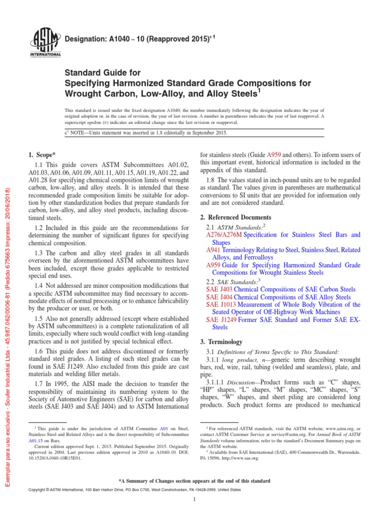 Astm A 1040 | PDF | Steel | Pipe (Fluid Conveyance)