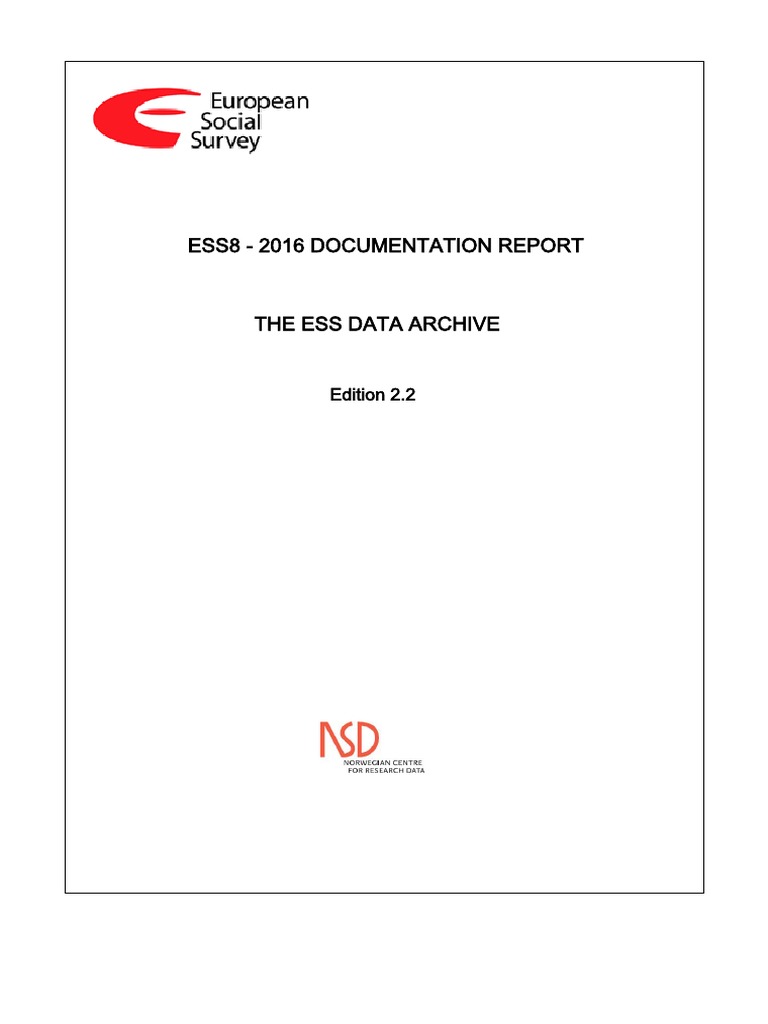 ESS8 Data Documentation Report E02 2 | PDF | Survey Methodology | Statistics