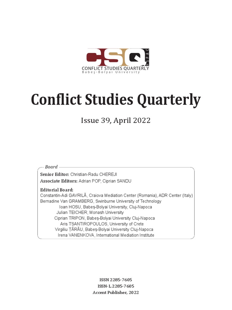 CSQ 39 | PDF | Conflict Resolution | Social Capital
