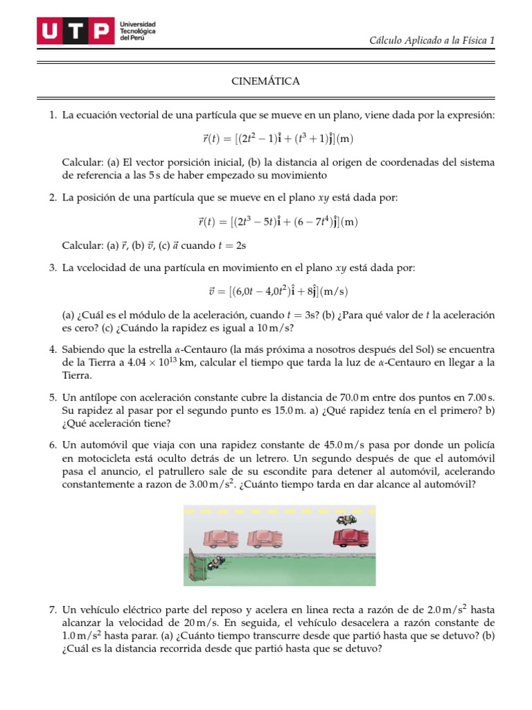 S02.s2-Ejercicios Cinematica | PDF | Aceleración | Cinemática