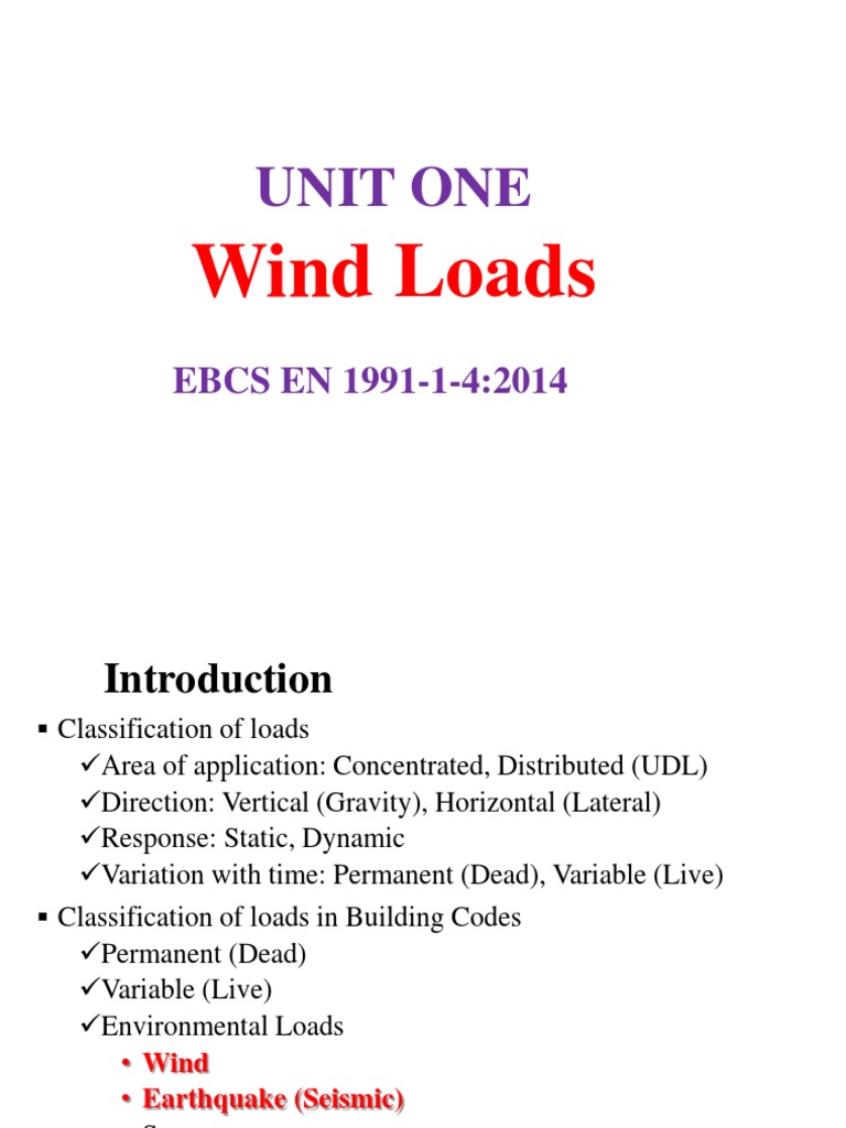 Unit One: Wind Loads | PDF | Force | Wound